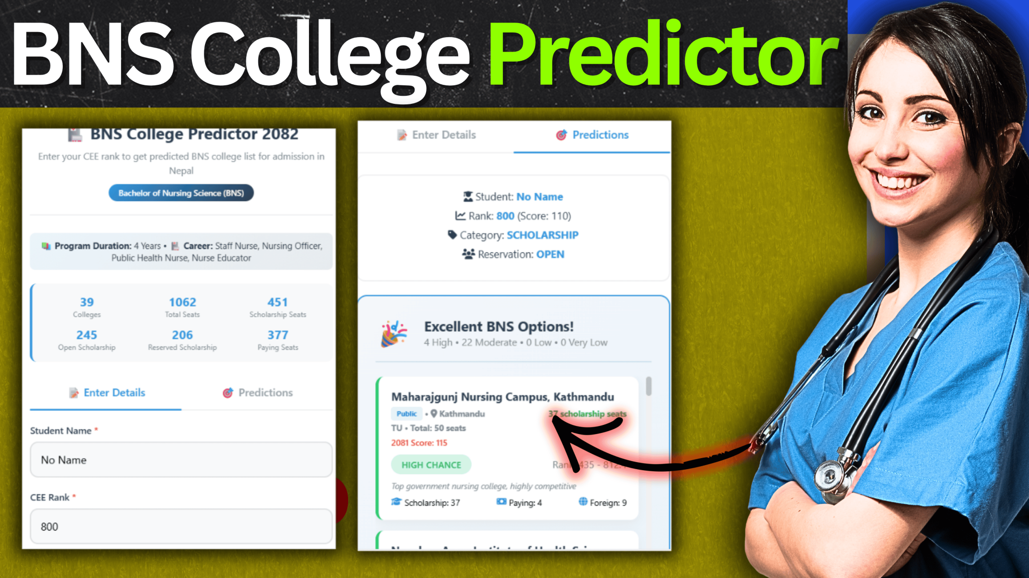 CEE BNS College Predictor 2082: Check Your Rank vs. Seat Chances ...